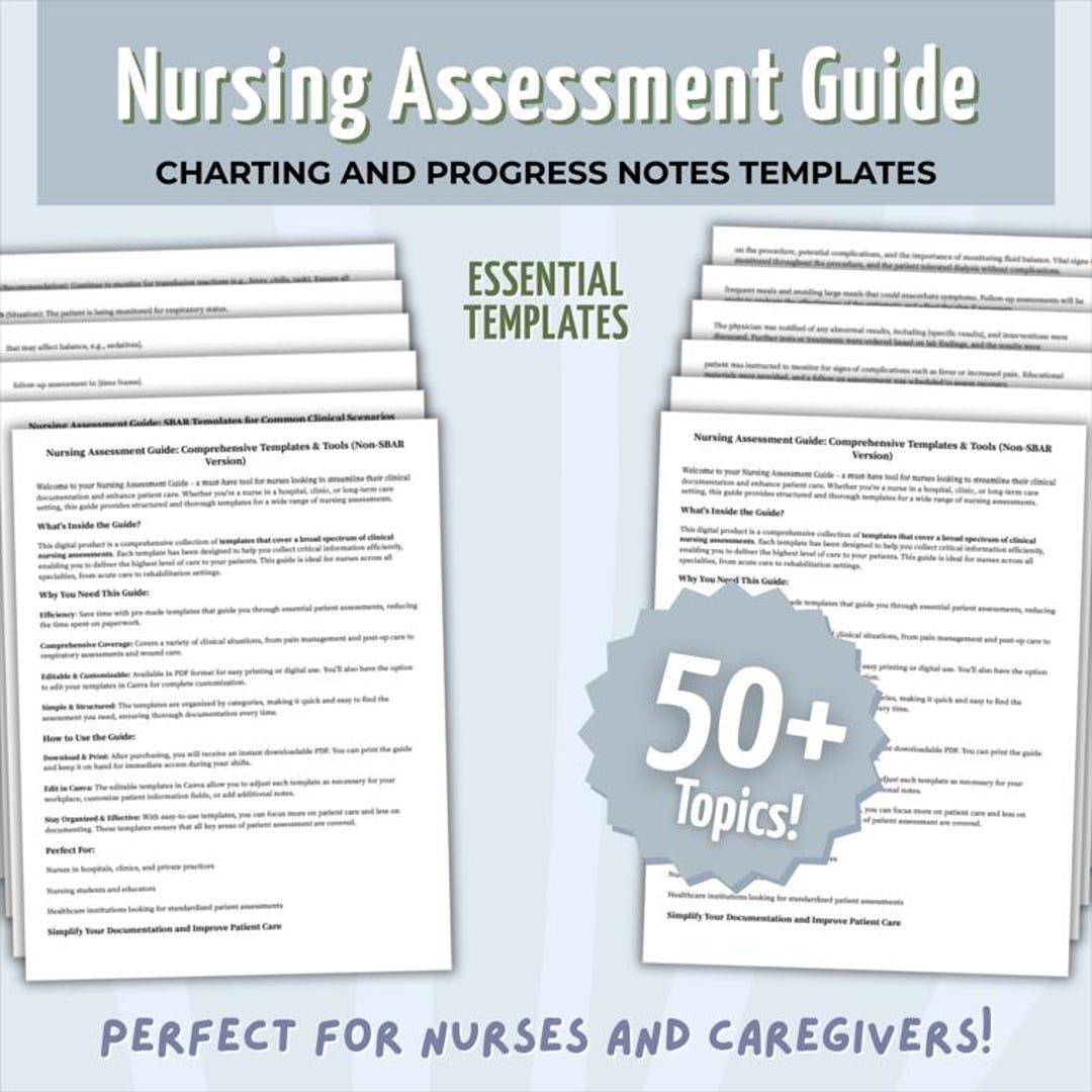 Nursing Progress Notes Template, Editable Canva PDF, Nurse Charting ...