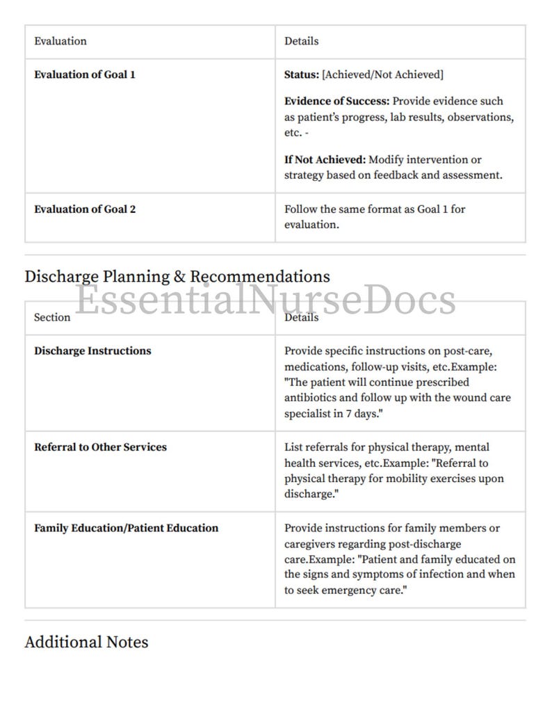 Editable Nursing Care Plan Template | Professional & Customizable - Etsy