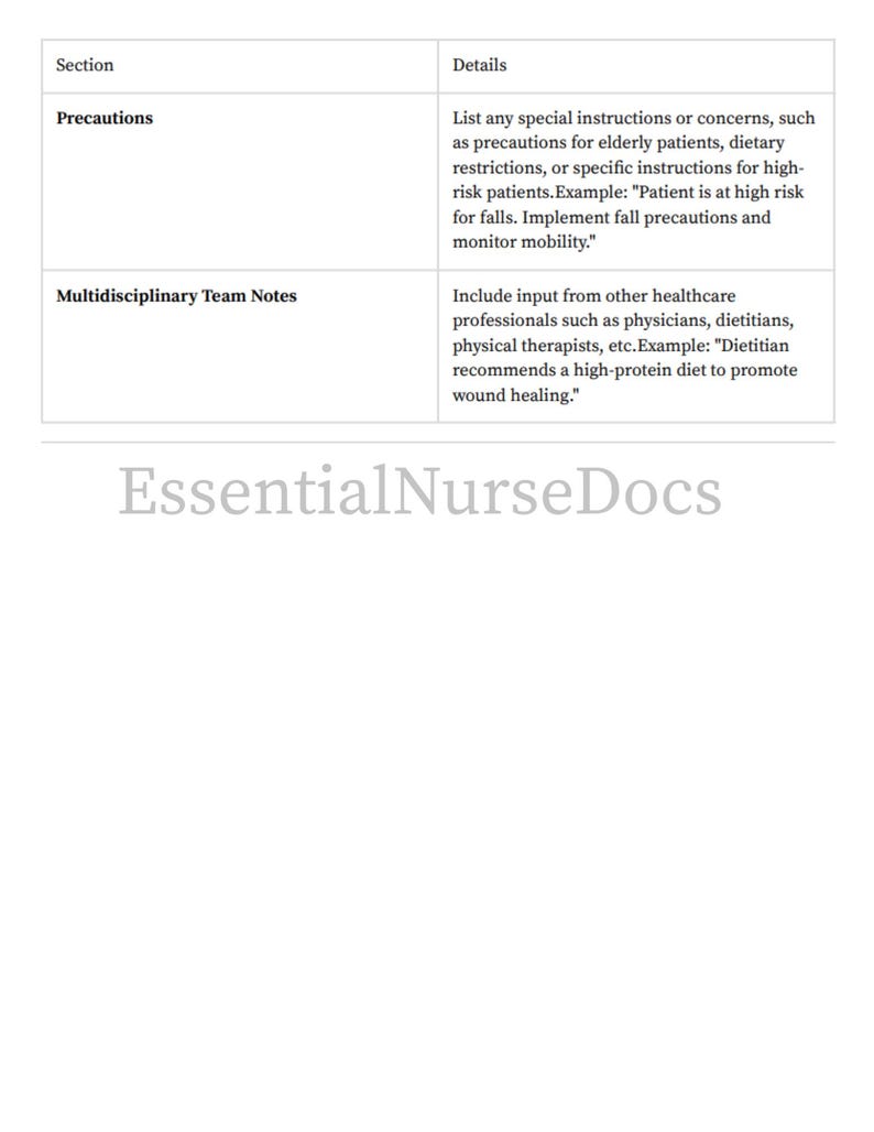 Editable Nursing Care Plan Template | Professional & Customizable - Etsy