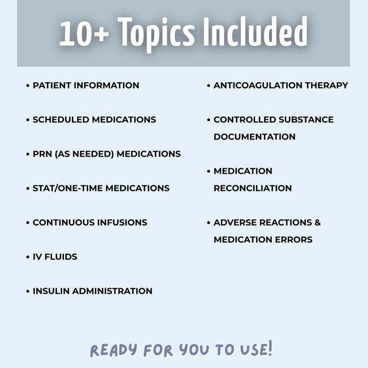 MAR Templates Bundle, Multi-patient & Comprehensive Medication ...