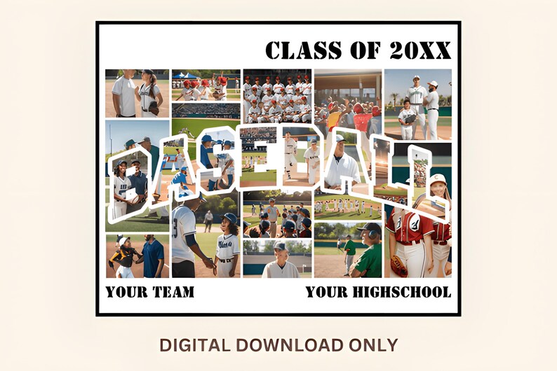 Custom Baseball Photo Collage PNG Template, Canva Baseball Team Senior ...