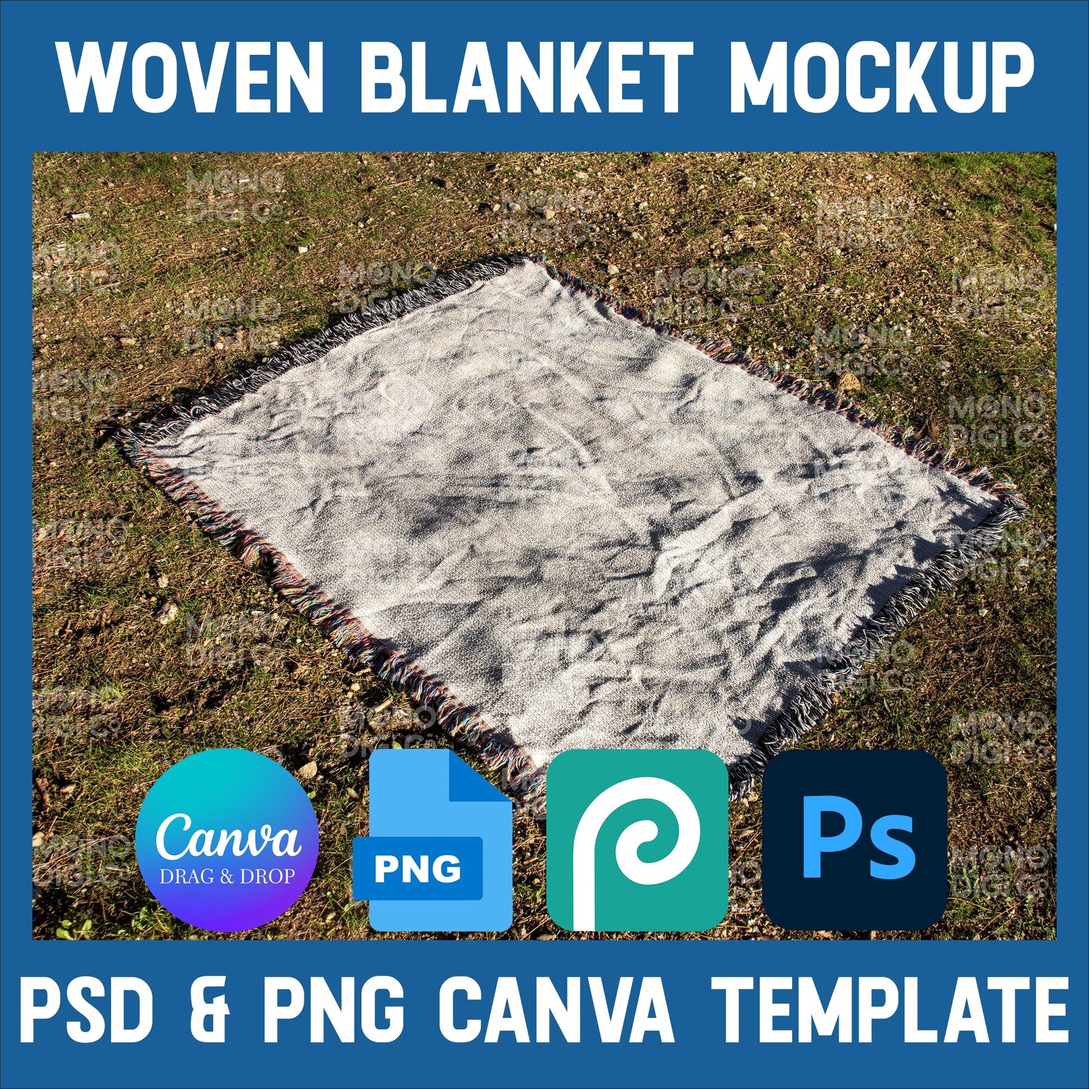 Woven Blanket Mockup: Canva, Photoshop, PNG, PSD (digital Download) - Etsy