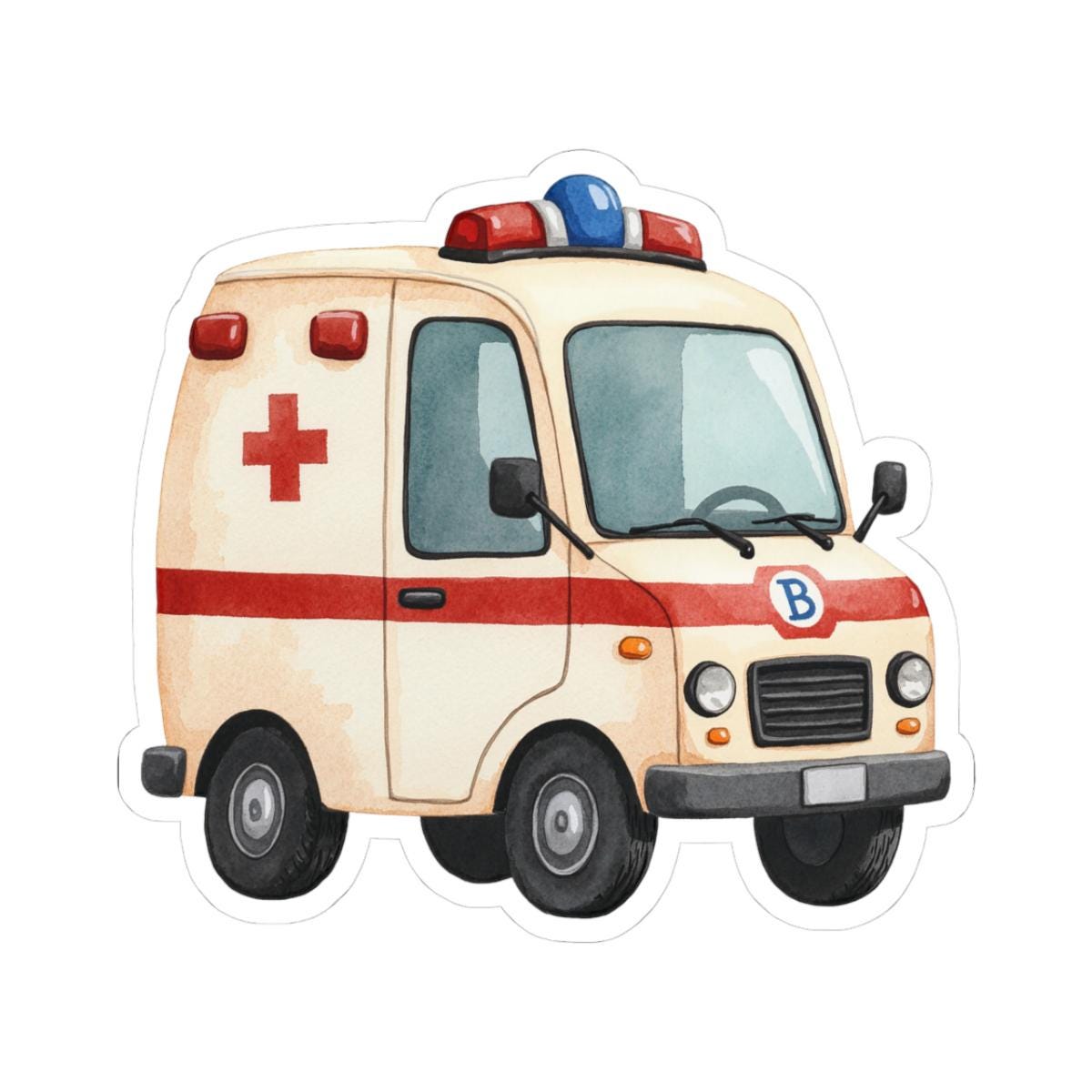 Cute Ambulance Kiss-cut Stickers | Medical Emergency Stickers for ...