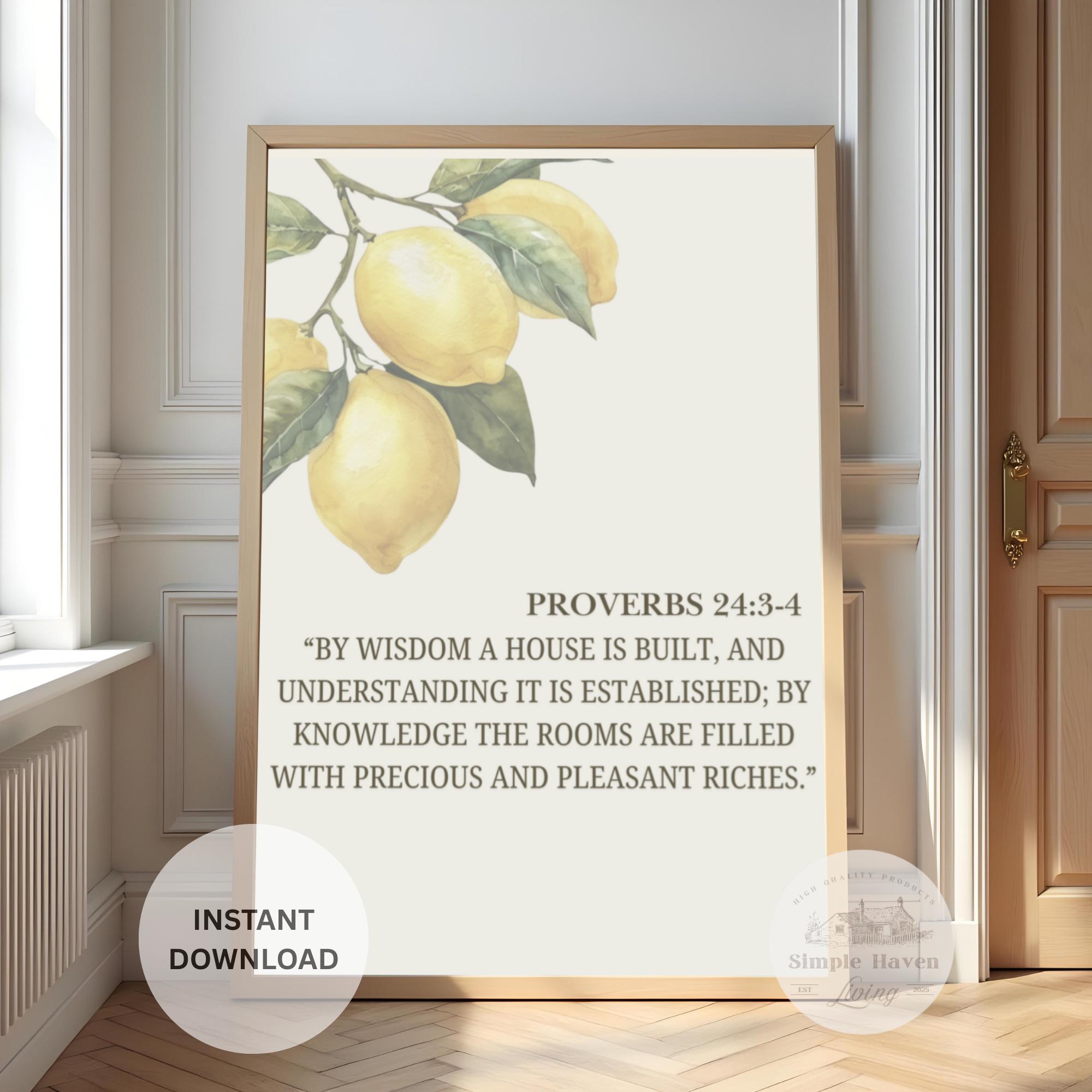 Lemon Bible Verse Print: Christian Wall Art (digital Download) - Etsy
