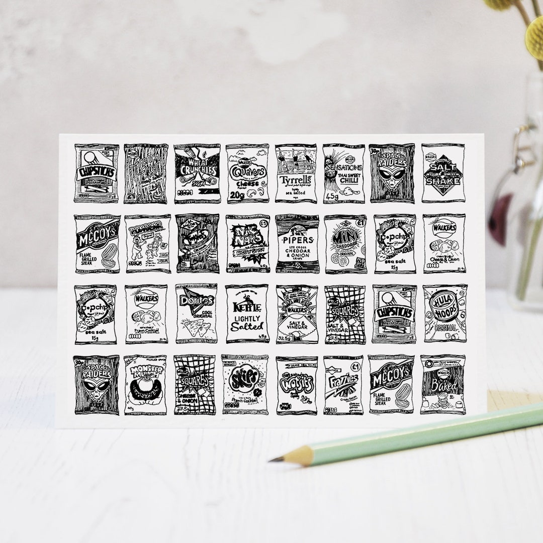 Crisps Blank Greeting Card, Crisp Packet Birthday Card, Crisp Lovers ...