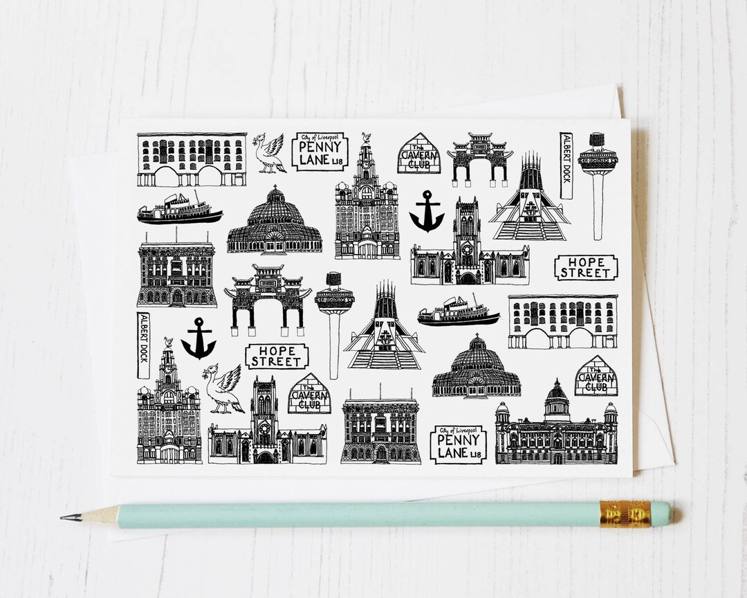 Liverpool Blank Greeting Card, Liverpool Birthday Card - Etsy