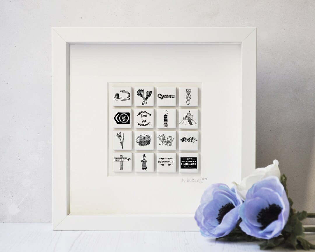 Wales Personalised Wall Art, Welsh Wedding Gift, Wales Poster Art - Etsy