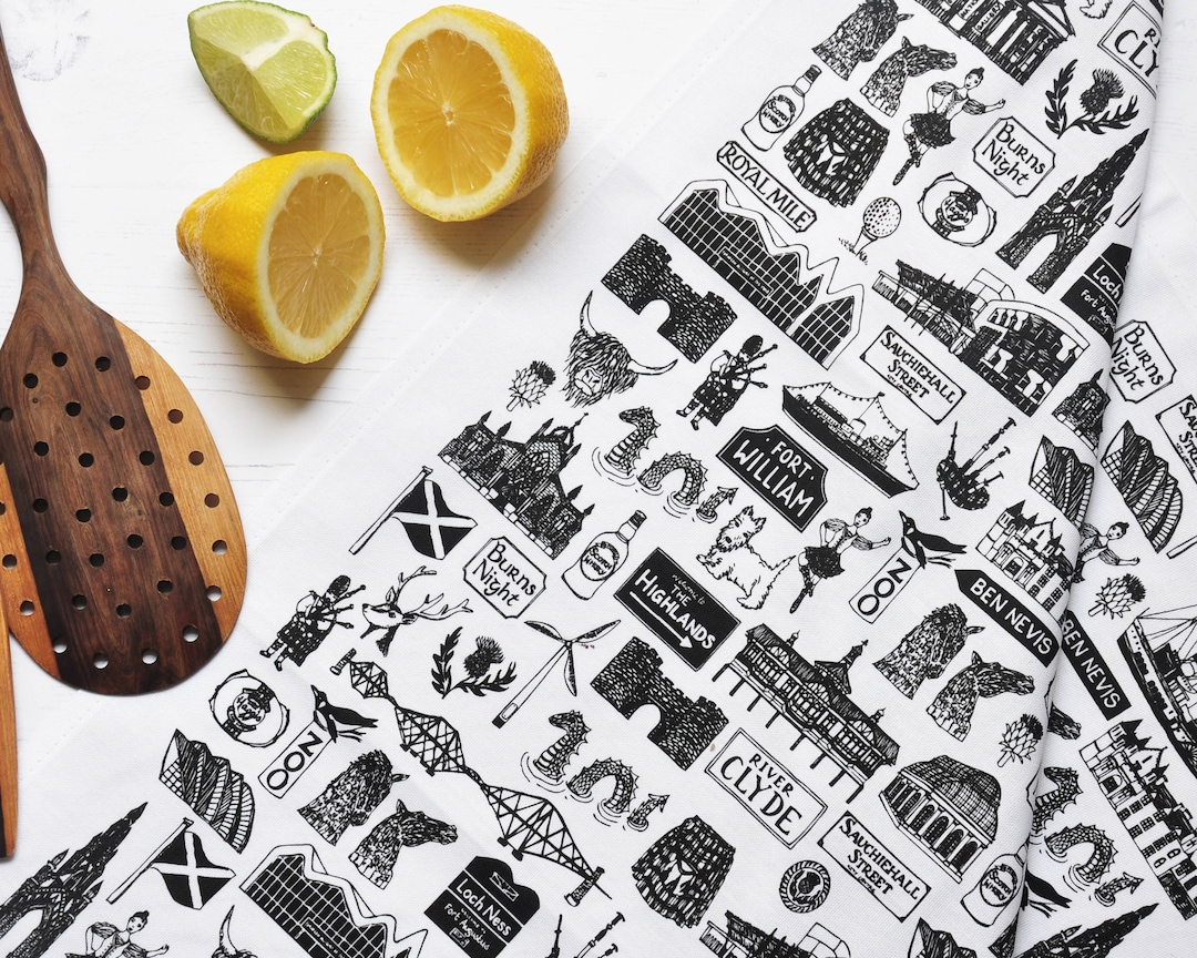 Scottish Tea Towel, Scottish Dishcloth, Scotland Gift - Etsy