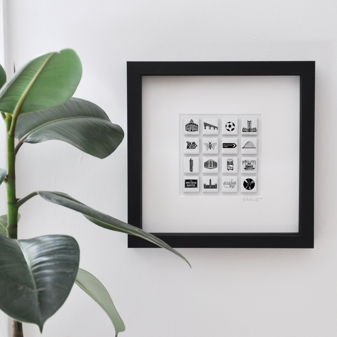 Manchester Wall Art: Iconic City Images, Framed Tile Design - Etsy