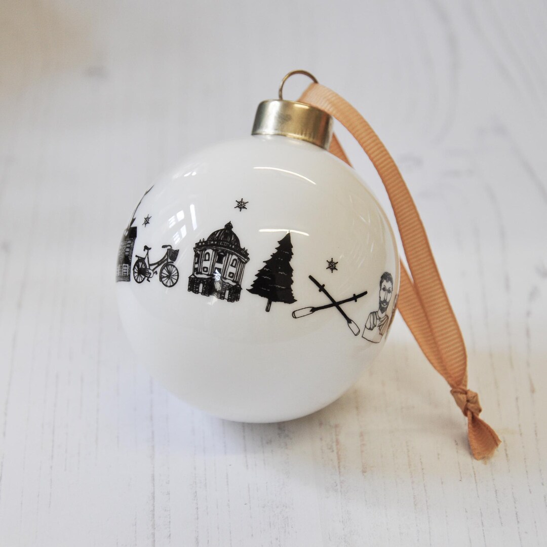 Oxford Christmas Bauble: Fine Bone China Decoration - Etsy
