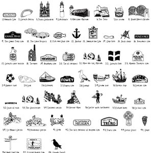 Cornwall Personalised Illustrated Art - Etsy