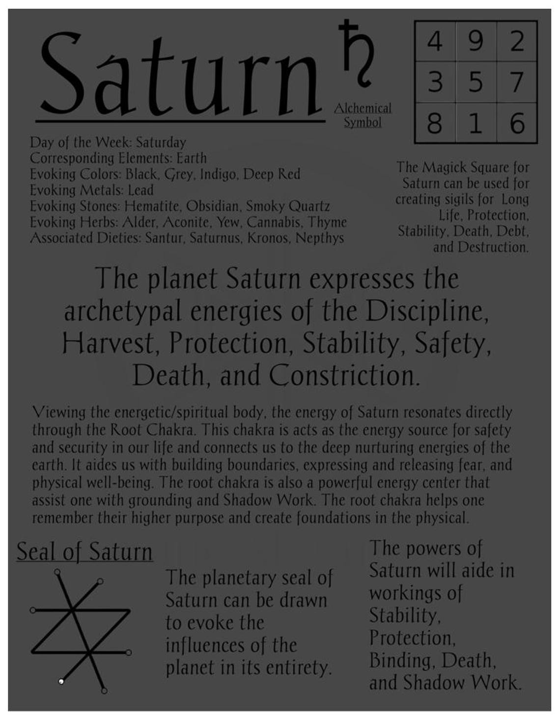 Planetary Magick Reference Pages | Fully Filled With Correspondences ...