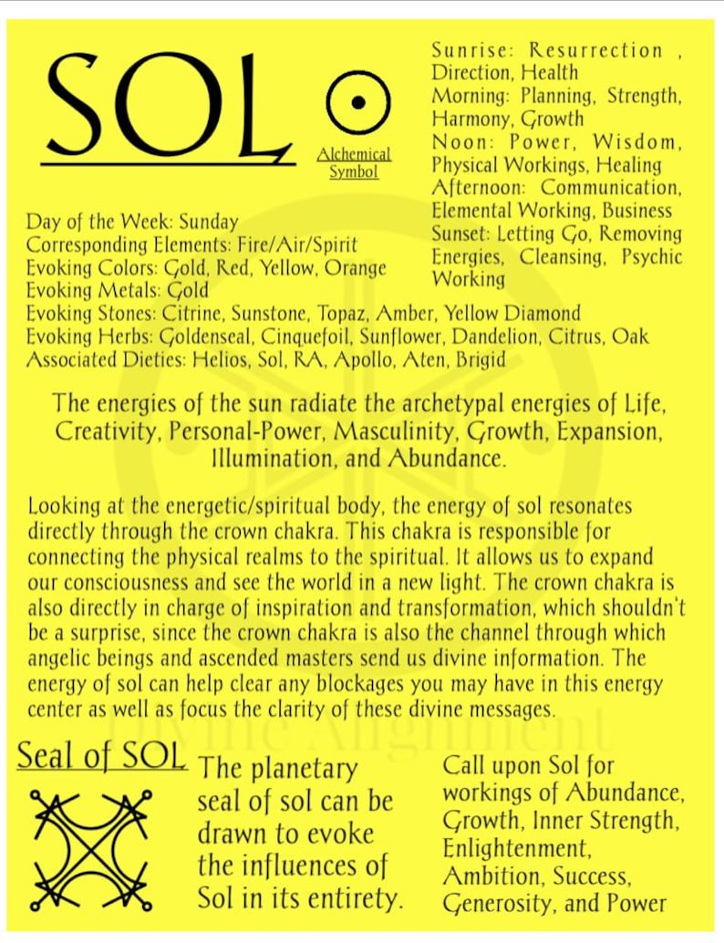 Planetary Magick Reference Pages | Fully Filled With Correspondences ...