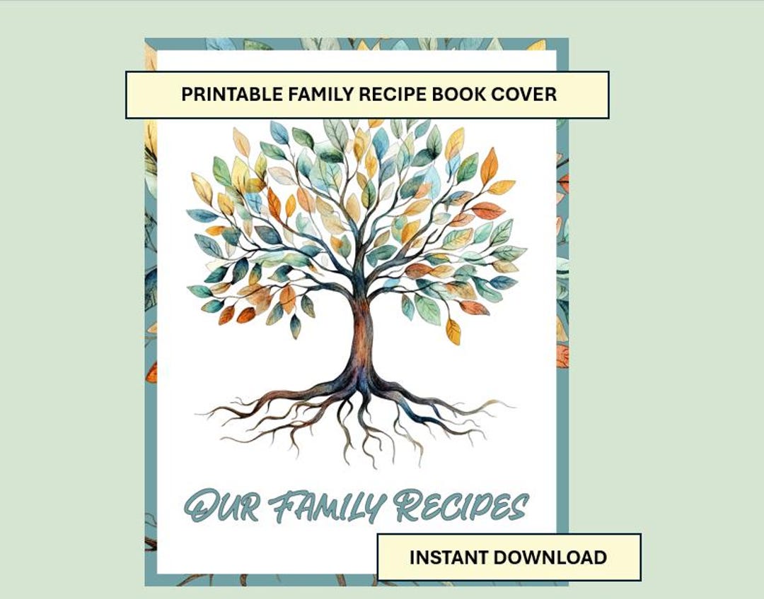 Printable Family Recipe Book Cover: Heirloom Gift (PDF Download) - Etsy