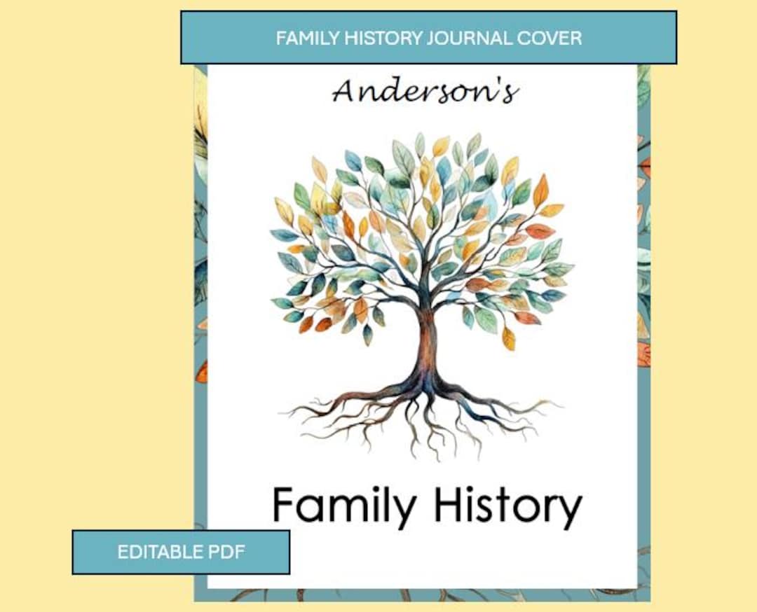 Family History Journal Printable Book Cover: Fillable PDF, Organizing ...