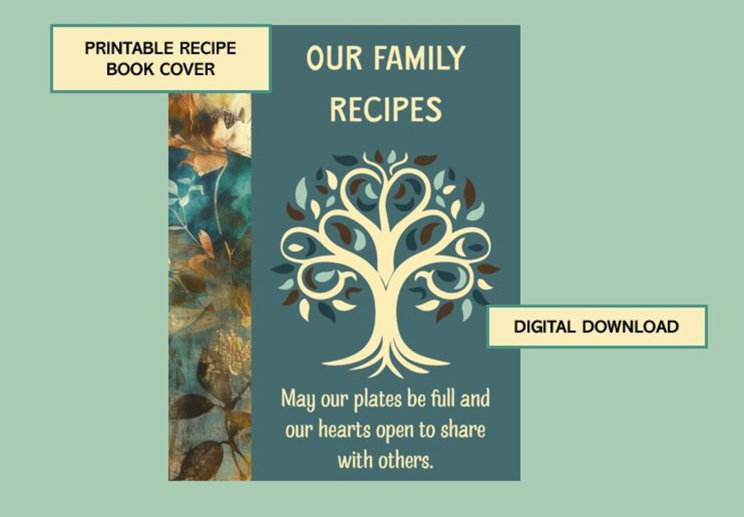 Printable Family Recipe Book Cover: Heirloom Gift (PDF Download) - Etsy
