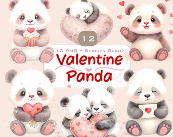 Valentine Panda Clipart Baby Panda Clipart Bear Clipart Valentine ...