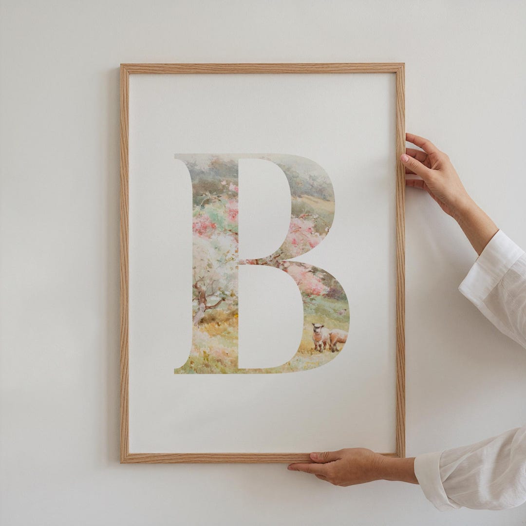 Pastel Sheep Letter B Nursery Print | Girls Room Wall Art - Digital ...