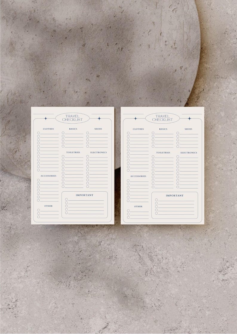 Printable Travel Checklist PDF - Ultimate Travel Planner, Vacation ...