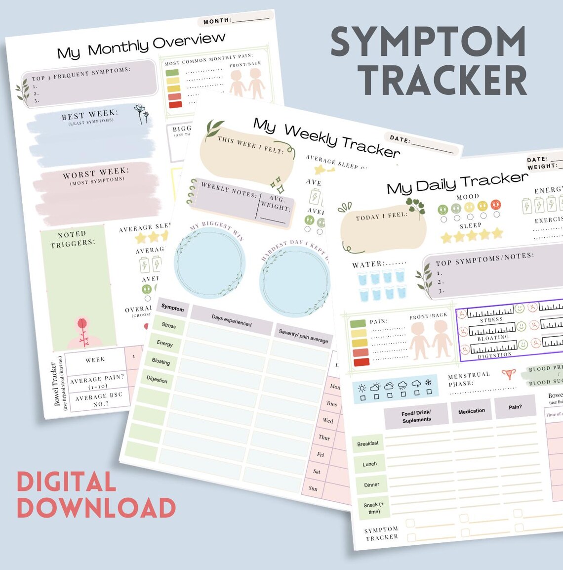 Printable Symptom Tracker for Chronic Illness | Spoonie Health Journal ...