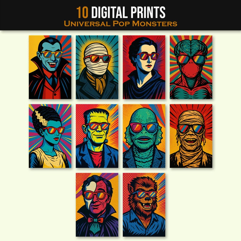 10 Universal Pop Monster Posters | Digital Download | Movie Wall Art - Etsy