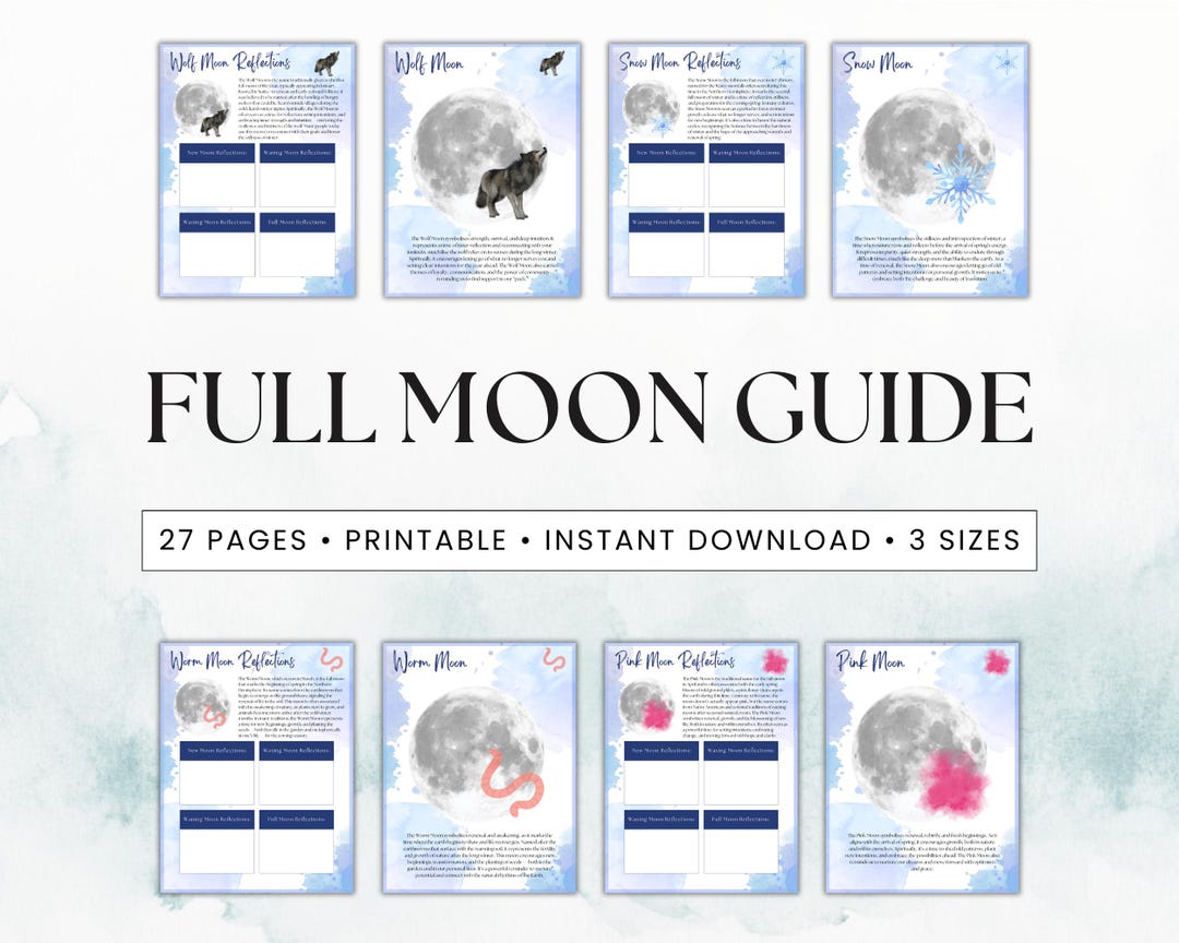 Full Moon Guide, Full Moon Ritual, Full Moon Printable, Full Moon ...