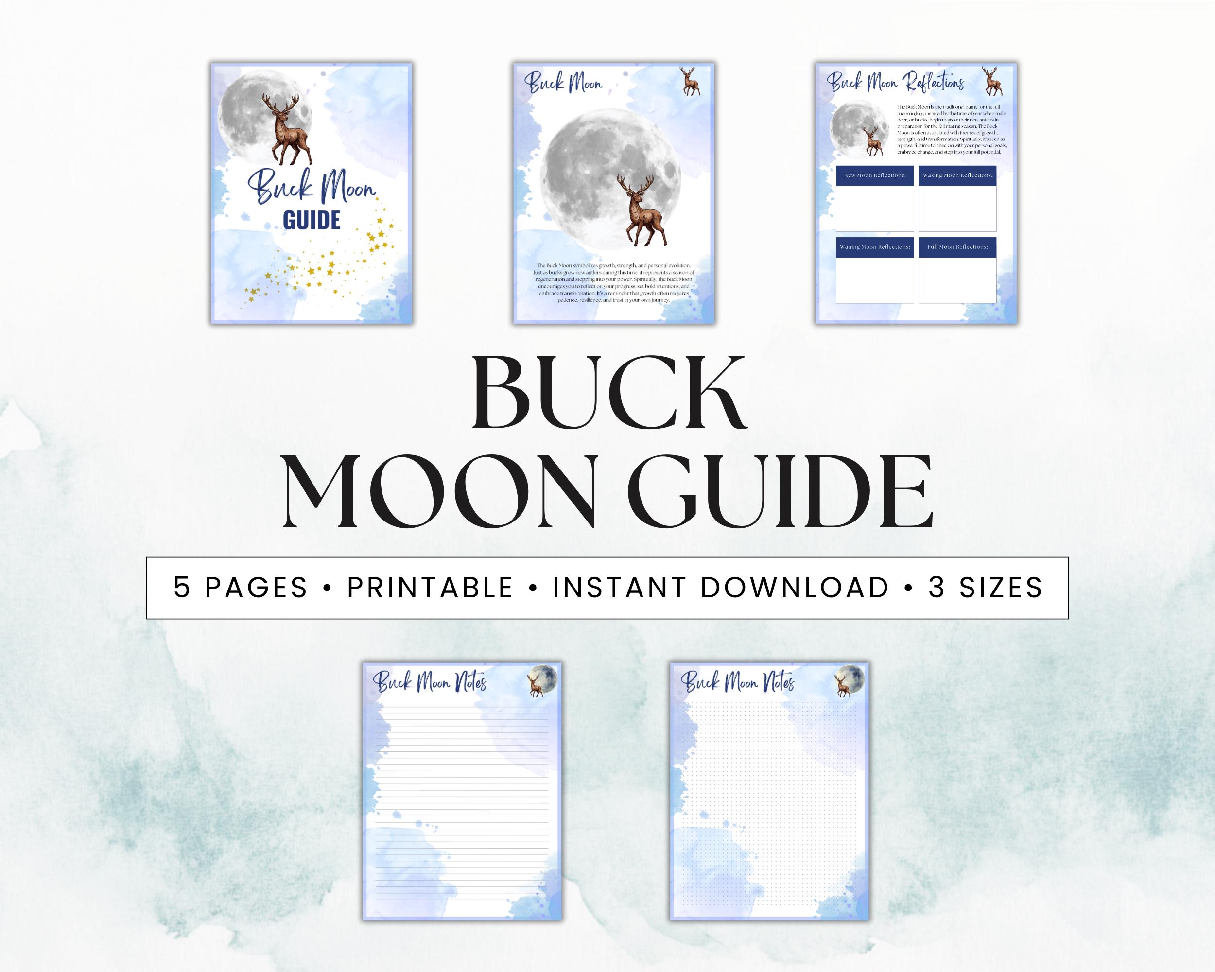 Buck Moon Guide, Moon Phases, Moon Magic, Full Moon Printable ...