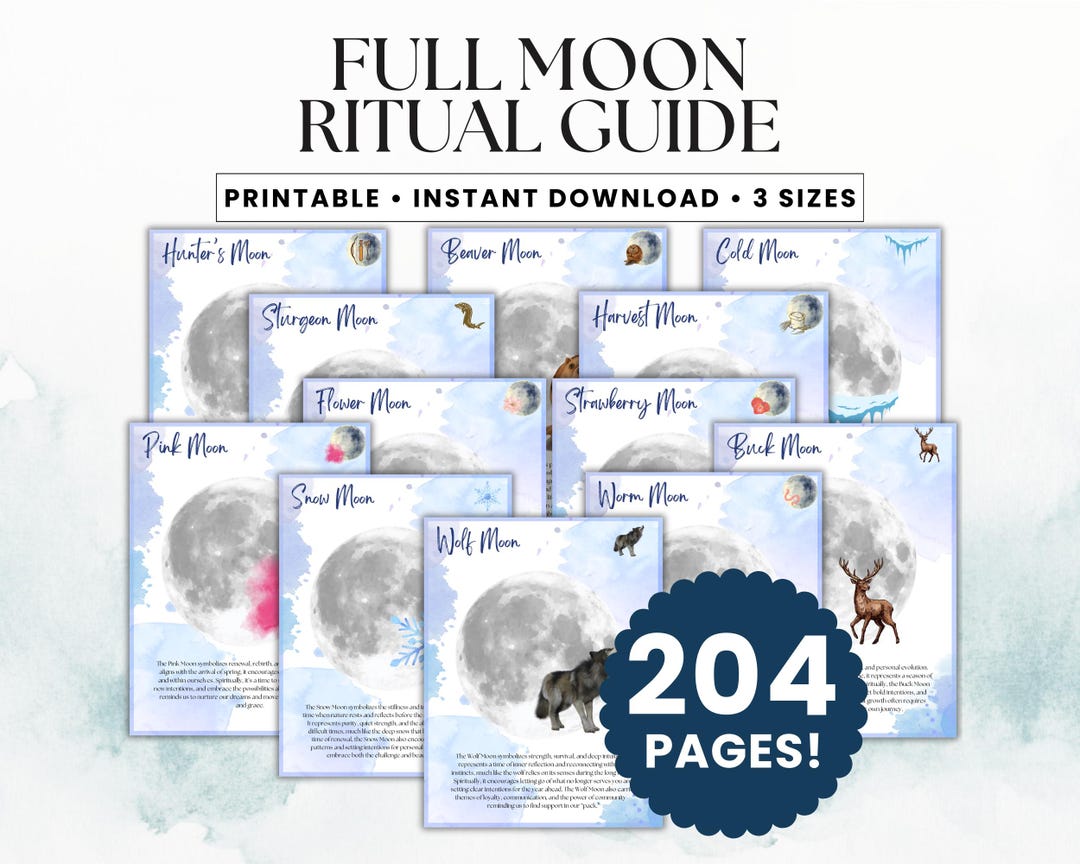 Full Moon Guide, Full Moon Ritual, Full Moon Printable, Full Moon ...
