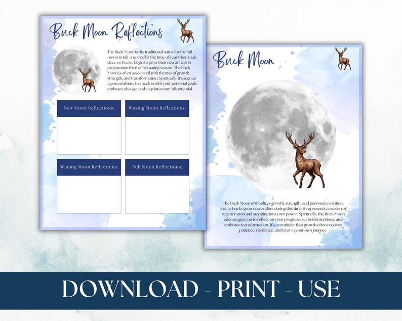 Buck Moon Guide, Moon Phases, Moon Magic, Full Moon Printable ...