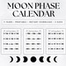 Moon Phase Calendar Printable, Moon Phases Calendar, Lunar Phase ...