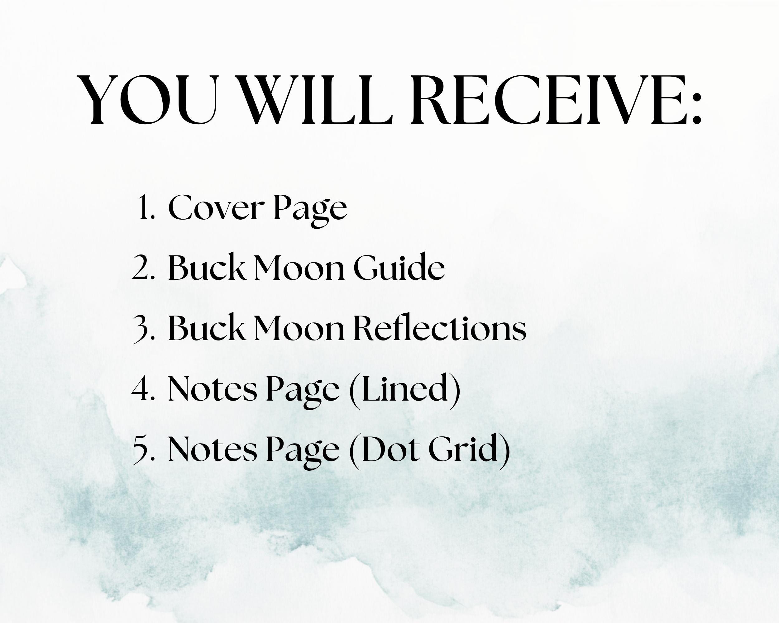 Buck Moon Guide, Moon Phases, Moon Magic, Full Moon Printable ...
