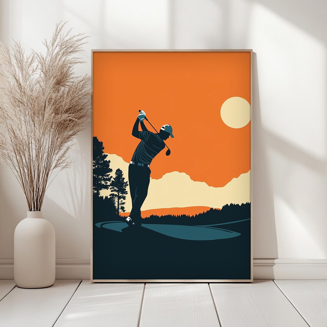Golf Poster Printable, Abstract Golf Art, Minimalist Golf Poster, Golf ...