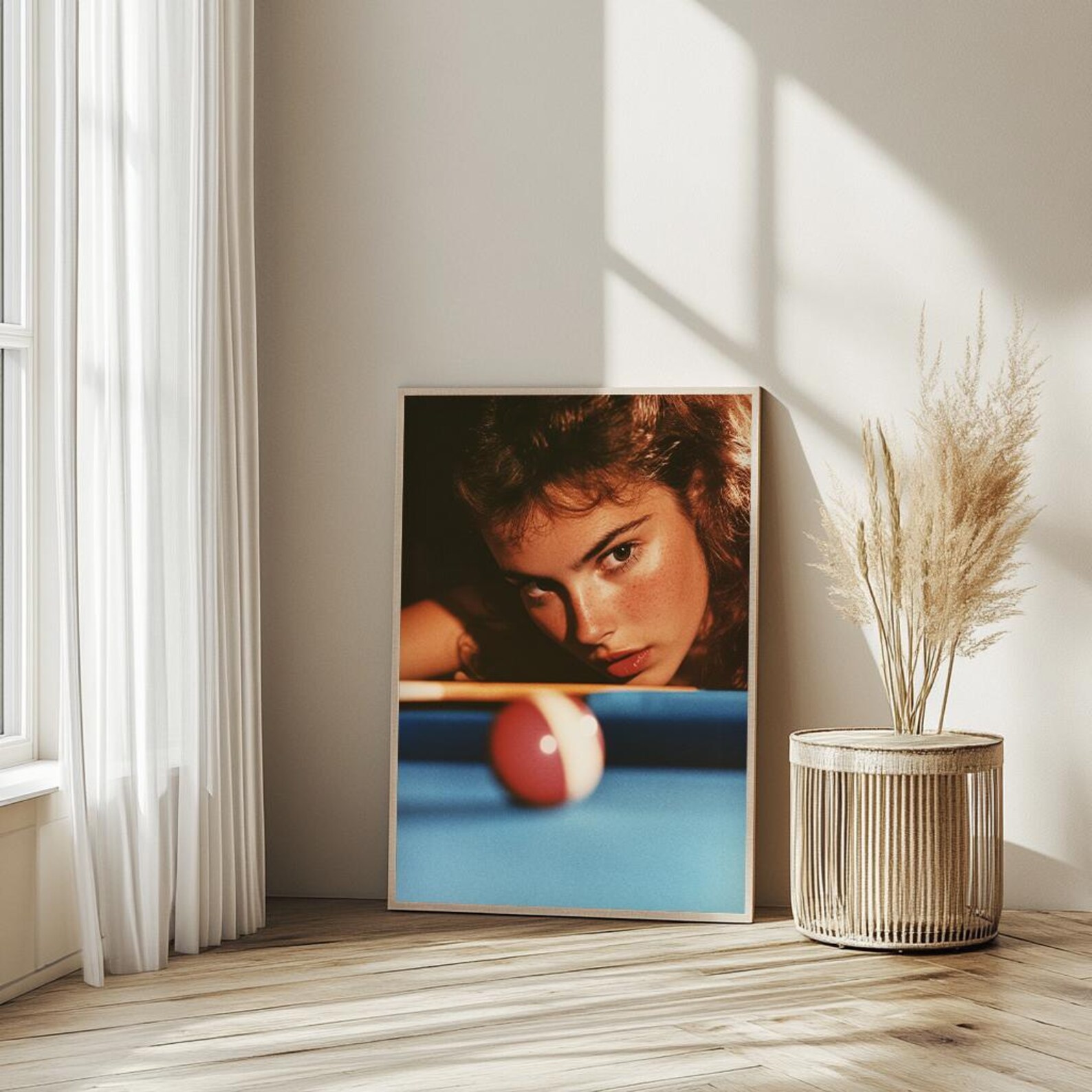 Vintage Woman Billiard, Poster Art, Retro 1980's Billiards Pool Hall ...
