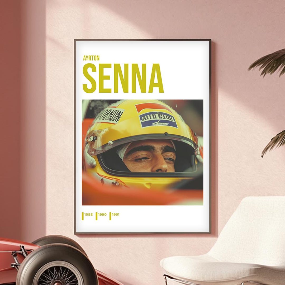 Ayrton Senna F1 Poster, Formula 1 Wall Art, Ferrari Print, Motorsport ...