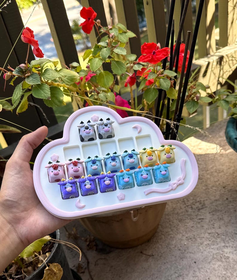 Purple Opal Cow Artisan Keycap - Etsy