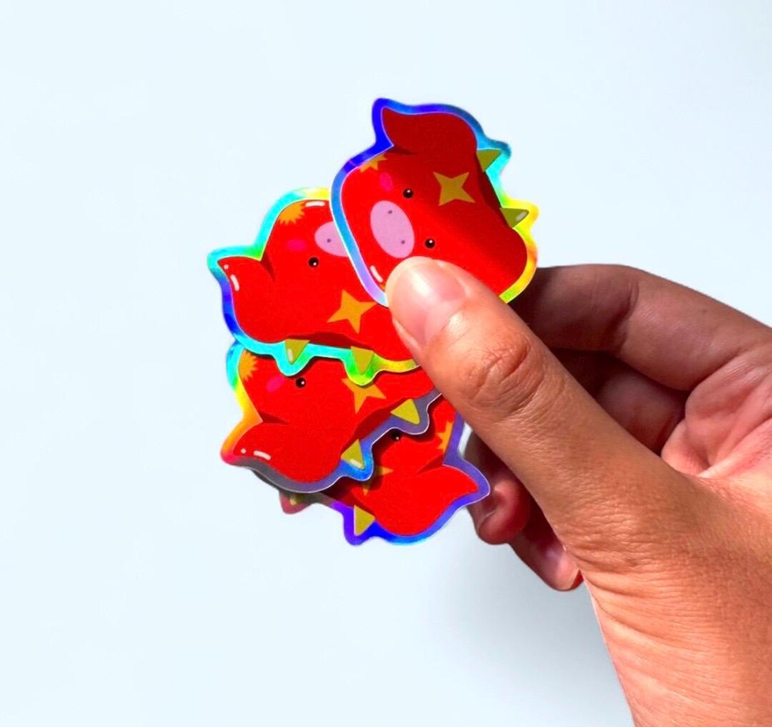 Boom Cow Holographic Sticker - Etsy
