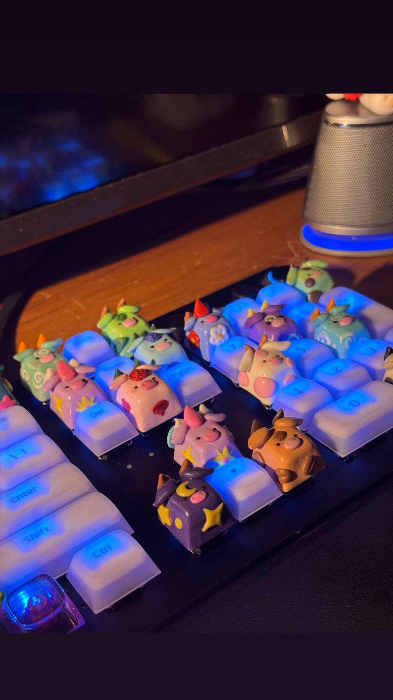 Purple Opal Cow Artisan Keycap - Etsy