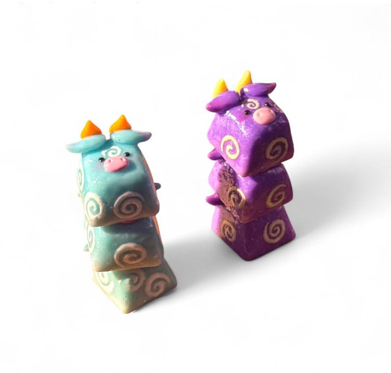 Purple Opal Cow Artisan Keycap - Etsy