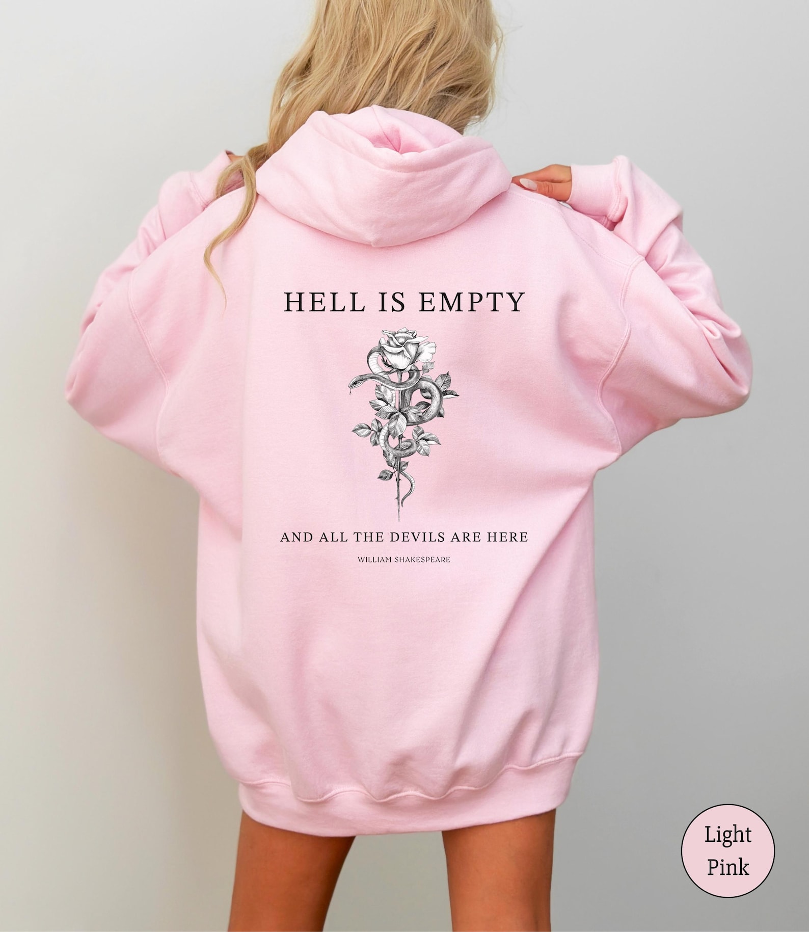 Hell is Empty and All the Devils Are Here Hoodie, Shakespeare Quote ...