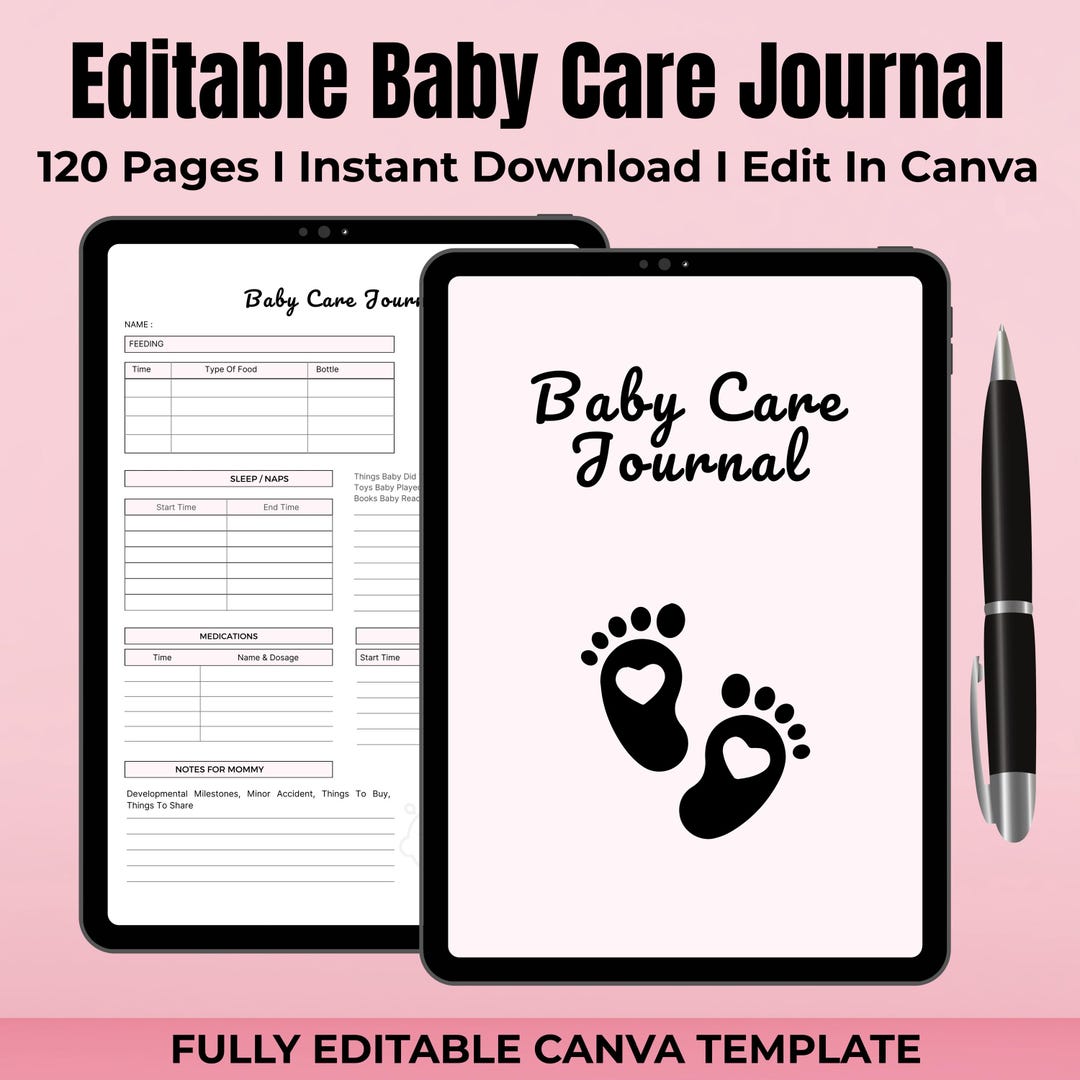 Editable Baby Care Journal Template, Canva KDP Interior, Printable Baby ...