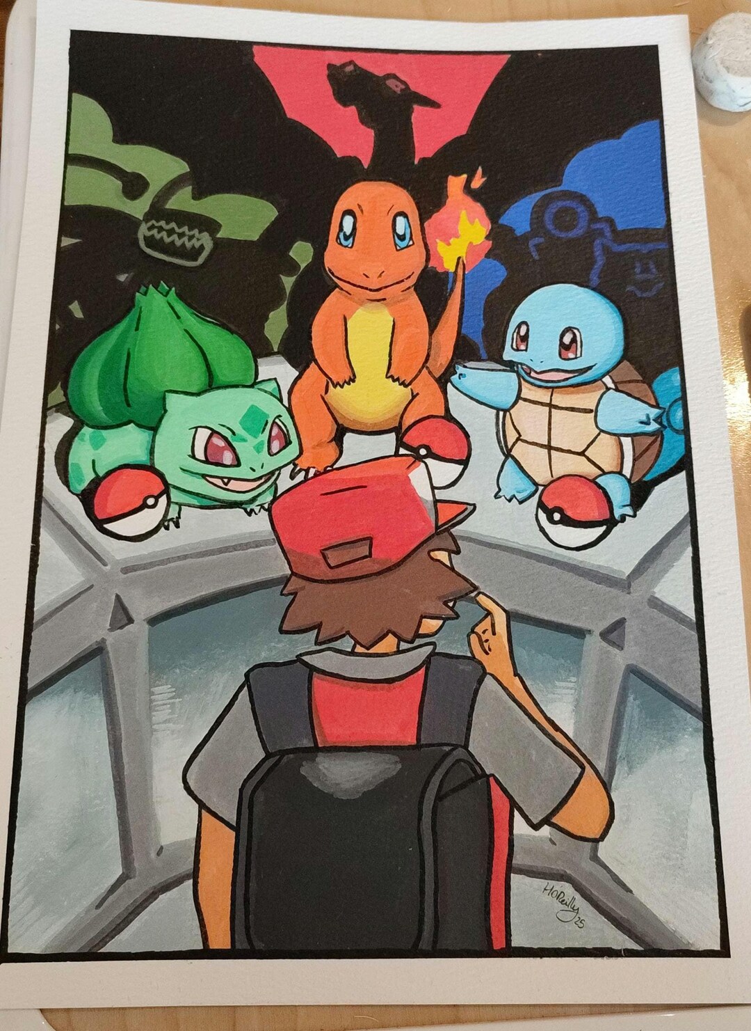 Pokémon Fan Art- Starter Pokémon Selection Featuring Red, Bulbasaur ...