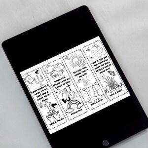 Bible Verse Coloring Bookmarks Psalms for Adults or Kids Sunday School ...