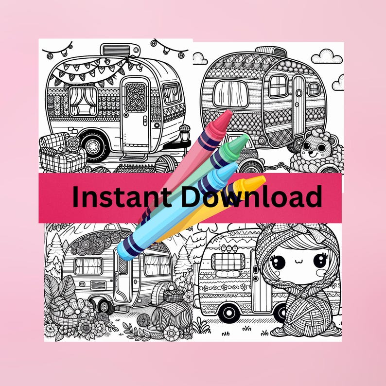 Happy Campers 50 Coloring Pages - Etsy