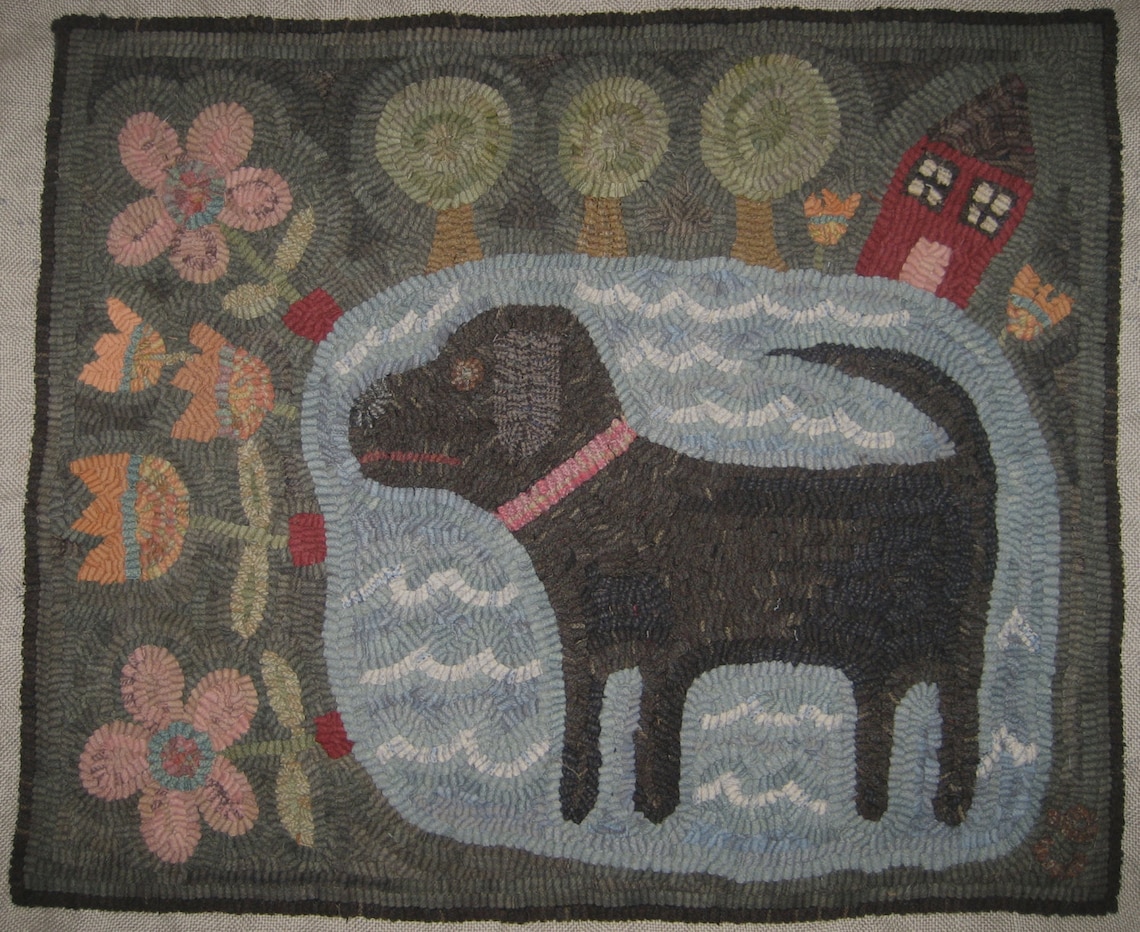 Primitive Rug Hooking Pattern~water Dog - Etsy