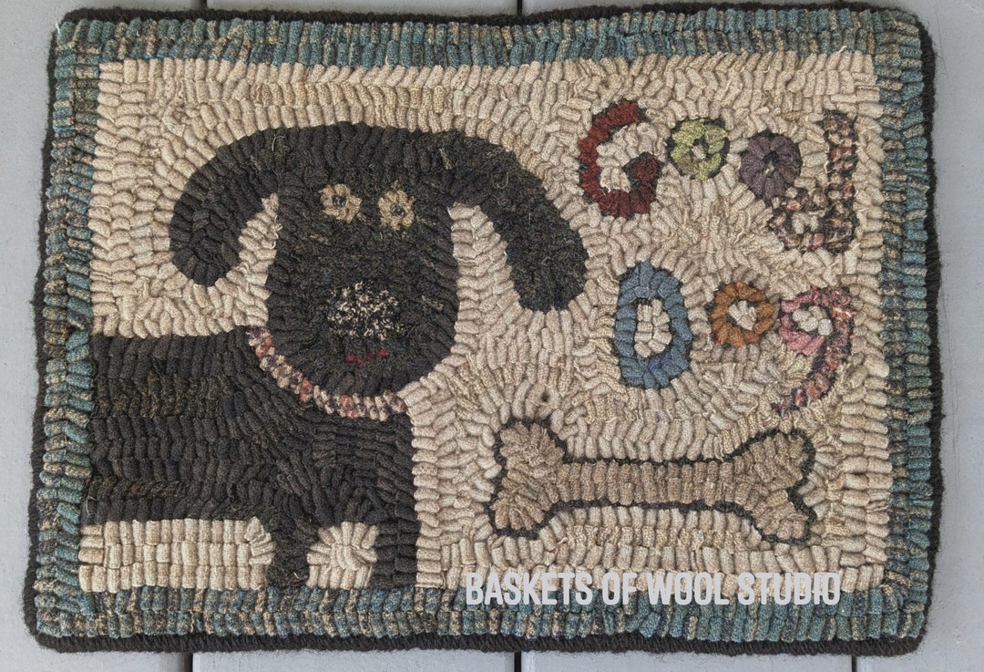 Primitive Folk Art Rug Hooking Pattern-good Dog 2 - Etsy