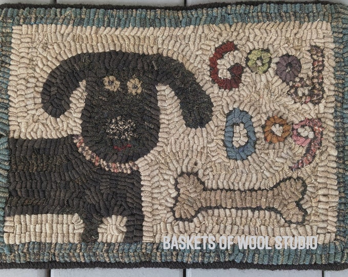 Primitive Folk Art Rug Hooking Pattern-good Dog 2 - Etsy