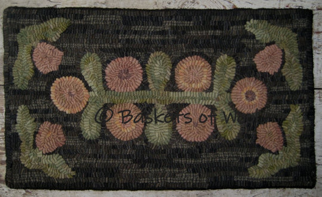 Primitive Rug Hooking Pattern-antique Flower Garden - Etsy
