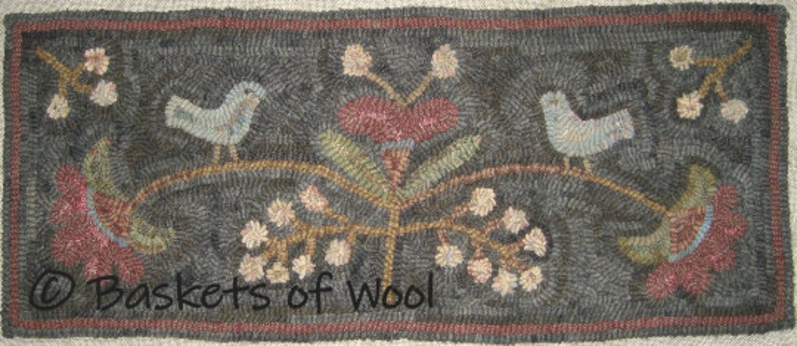 Primitive Rug Hooking Pattern Birds and Flowers - Etsy