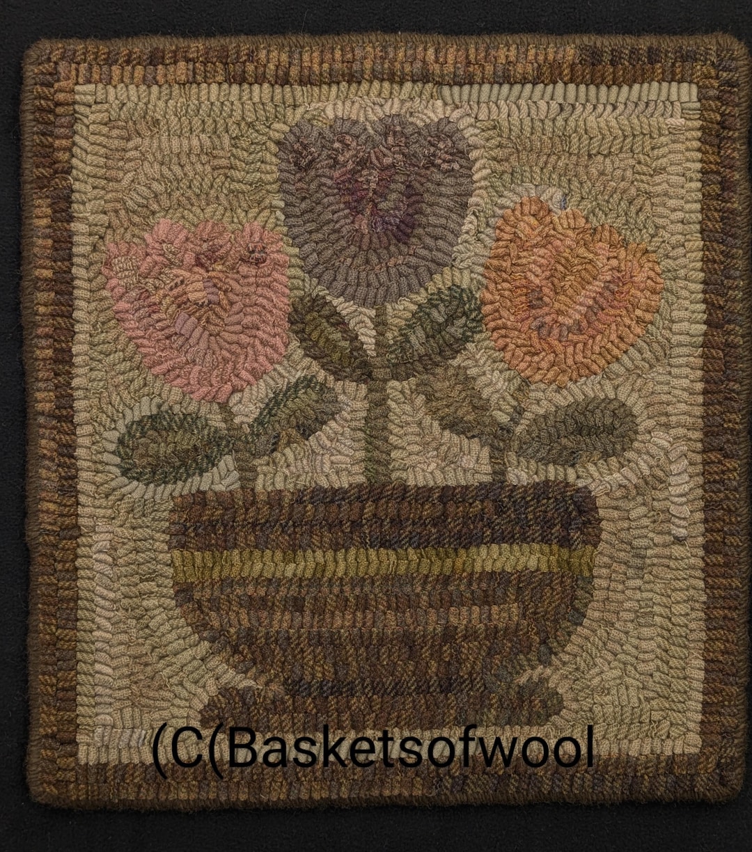 Folk Art Primitive Rug Hooking Pattern-tulip Trio - Etsy
