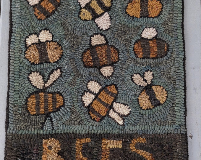 Primitive Folk Art Rug Hooking Pattern-bees - Etsy